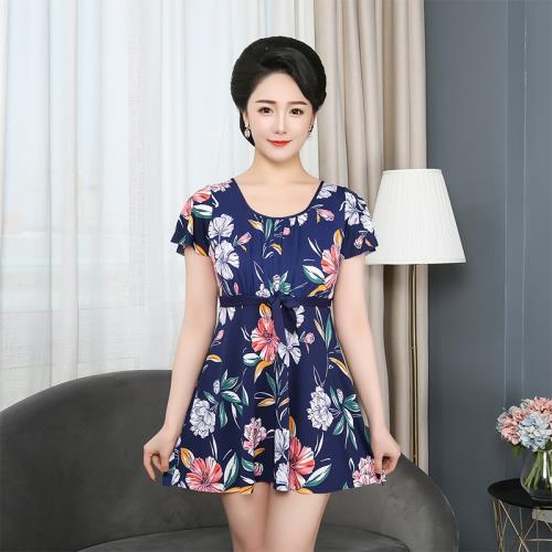 泳衣女大碼女保守泳裝夏中老年人遮肚寬松分體胖妹妹媽媽款200斤|分離泳衣|ETMall東森購物網