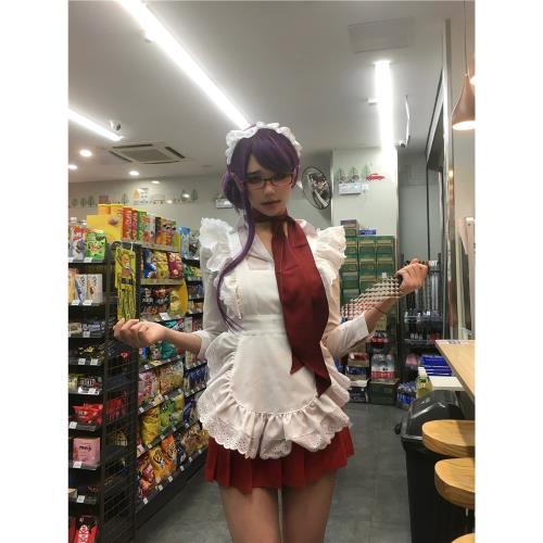 中華娘圣誕節COS服日系洛麗塔女仆圍裙學院風JK制服百褶裙兩件套|時尚套裝|ETMall東森購物網