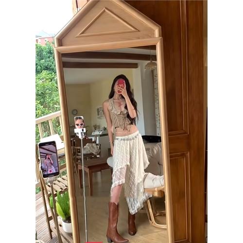 vintage長裙疊層y2k音樂節蕾絲|半身裙|ETMall東森購物網