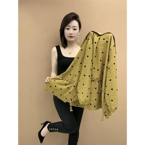 媽媽寬松波點薄開衫40-50歲外套|短外套|ETMall東森購物網