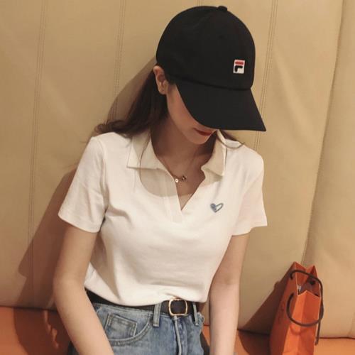 2025年歐洲站小個子休閑運動翻領polo衫短袖t恤女ins潮別致上衣|POLO衫|ETMall東森購物網