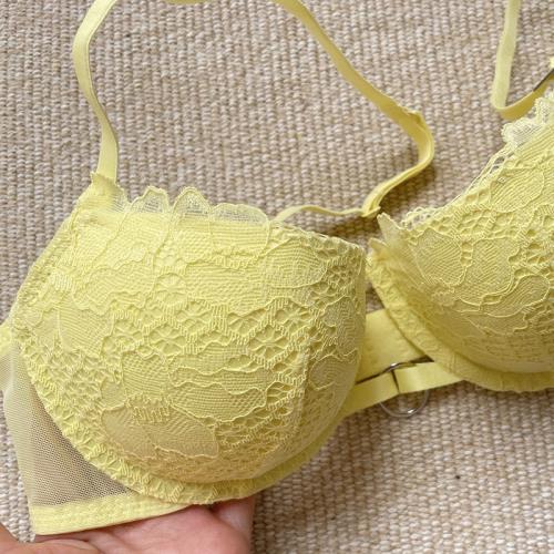 中薄杯性感蕾絲亮色內衣女士文胸有鋼圈半罩杯U型聚攏胸罩|胸罩|ETMall東森購物網