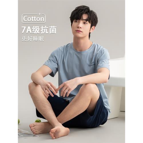 古今7A抗菌男士純棉可外穿睡衣|睡衣/家居服套裝|ETMall東森購物網