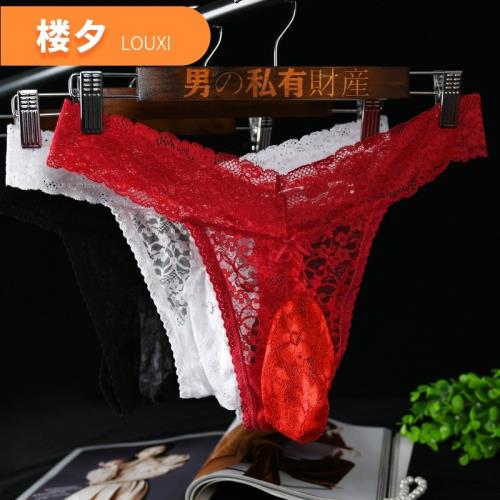 jj套入體性感蕾絲包蛋男士內褲|男丁字褲|ETMall東森購物網