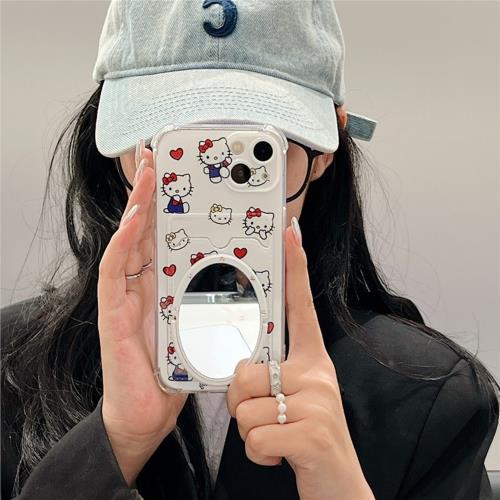 蘋果鏡子卡通棕色小熊kt貓手機殼|手機保護套/殼|ETMall東森購物網