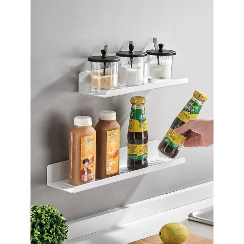 白色廚房置物架調料調味收納架子壁掛式小尺寸空間窄9.3cm免打孔|廚房收納架/廚房置物架|ETMall東森購物網