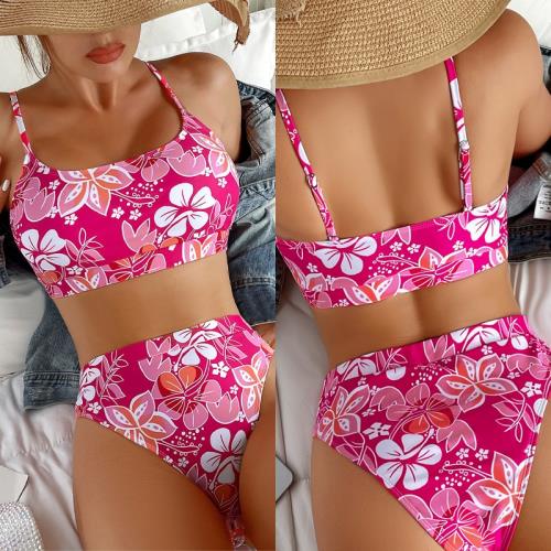 2022新款歐美bikini彩色印花高腰露背性感比基尼泳衣辣妹海邊泳裝|比基尼|ETMall東森購物網