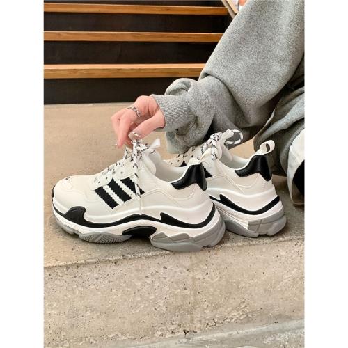 厚底ins圓頭2023年春季老爹鞋|時尚休閒鞋|ETMall東森購物網