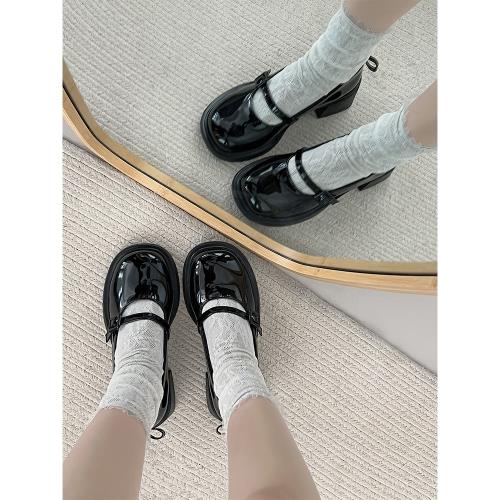 黑色粗跟小皮鞋女英倫風2025春季新款日系jk配裙子法式瑪麗珍單鞋|淺口單鞋|ETMall東森購物網