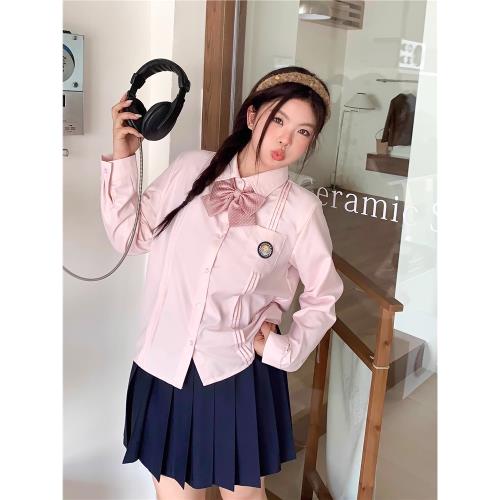 jk胖mm原創日系長短袖粉色襯衫|襯衫|ETMall東森購物網