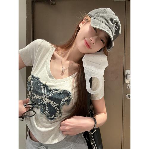 女裝大碼胖mm復古修身辣妹刺繡|T恤|ETMall東森購物網