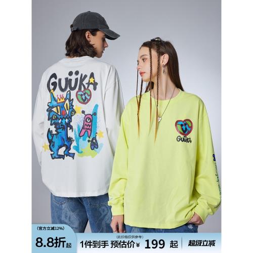 GUUKA 230克潮情侶涂鴉長袖T恤|T恤|ETMall東森購物網