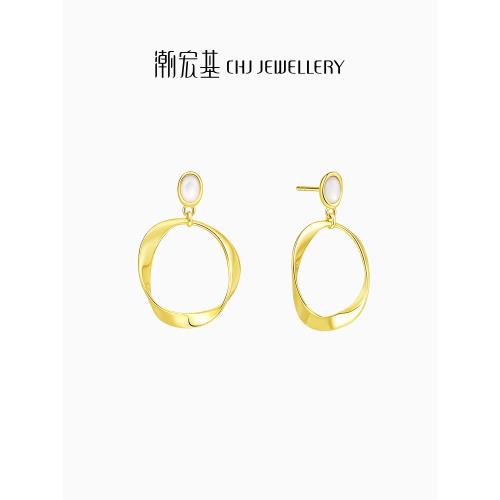 潮宏基S925高級簡約禮物銀耳釘|耳環|ETMall東森購物網