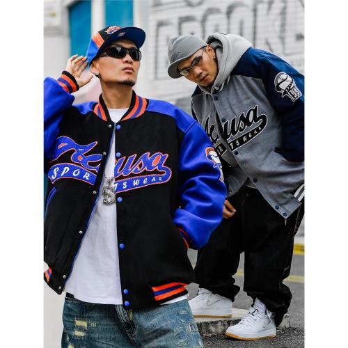 Acusa刺繡棉服外套寬松肥大棒球|夾克|ETMall東森購物網