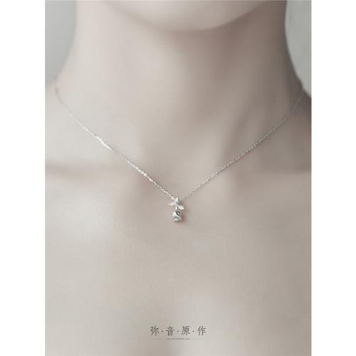 《彌音原作》“送你一朵玫瑰花” 植物原創S925純銀鎖骨鏈女氣質|項鍊|ETMall東森購物網
