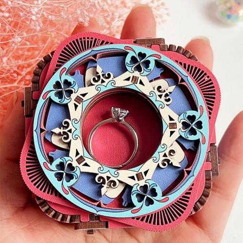 diy手工拼裝機關首飾密碼音樂盒木質3D立體解壓拼圖創意求婚禮物|拼圖/拼板|ETMall東森購物網