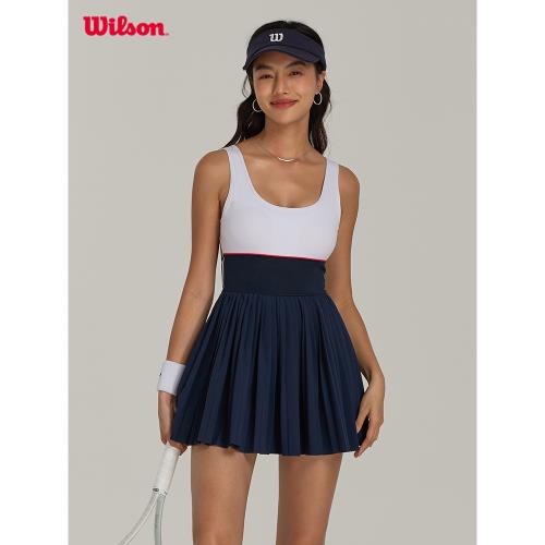 Wilson夏季女士帶胸墊網球連衣裙|運動連身裙|ETMall東森購物網