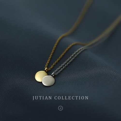 JUTIAN純銀項鏈冷淡風簡約鎖骨鏈百搭圓片小眾設計鍍18K金色ins潮|項鍊|ETMall東森購物網