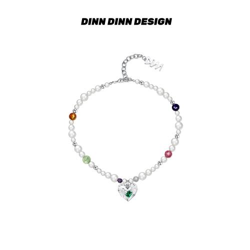 DINN DINN DESIGN珍珠愛心項鏈吊墜輕奢小眾小裙子高級感配飾女款|項鍊|ETMall東森購物網