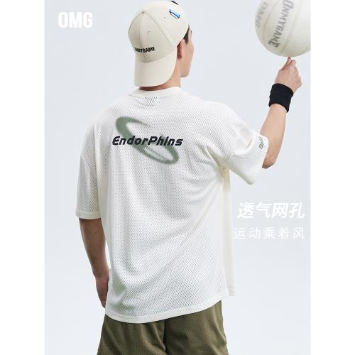 OMG運動 透氣網眼寬松吸濕排汗網孔短袖t恤夏季男健身衣服飛盤服|運動T卹|ETMall東森購物網