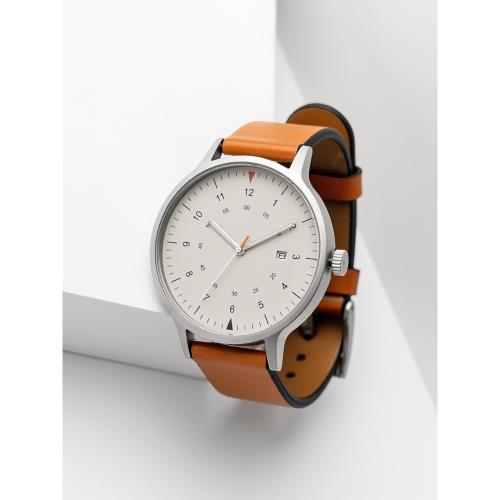 BIJOUONE彼樹灣B70簡約設計日歷夜光指針男女款真皮帶不銹鋼手表|金秋購物節，全站最高39%回饋，消費滿額再抽999黃金|國產腕錶|ETMall東森購物網