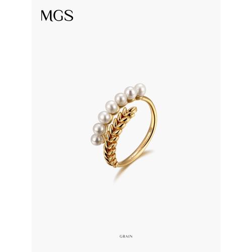 曼古銀小燈泡珍珠女ins 18K金|戒指/指環|ETMall東森購物網