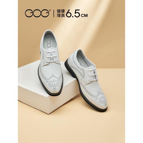 高哥白色秋冬透氣商務6cm皮鞋|正裝皮鞋|ETMall東森購物網