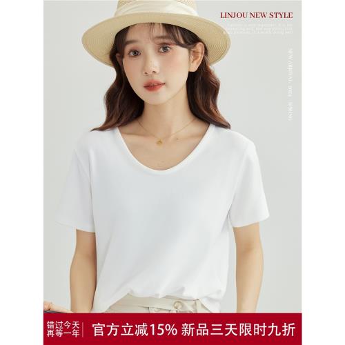 玲玖新款圓領寬松純色短袖t恤|T恤|ETMall東森購物網