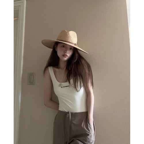 “泰酷辣姐妹bi入”荷靜同款爵士頂拉菲草大帽檐甜酷度假遮陽草帽|帽子|ETMall東森購物網