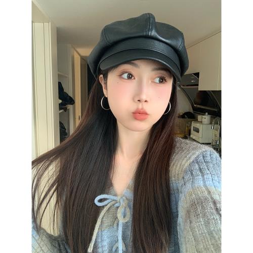 ins pu皮女辣妹小畫家八角帽子|帽子|ETMall東森購物網