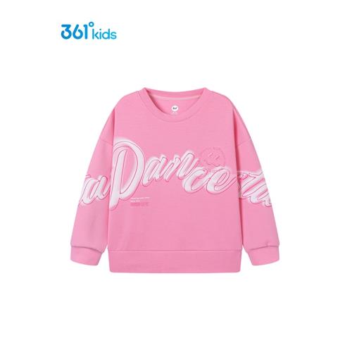 門店款361度女童套頭衛衣2024春季新款中大童時尚Q彈圓領寬松上衣|衛衣/絨衫|ETMall東森購物網