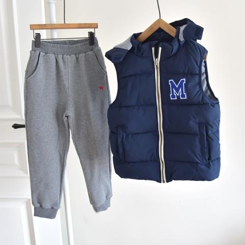 兒童秋冬加棉休閑純色連帽馬甲男童無袖厚款百搭坎肩110-170碼|馬甲|ETMall東森購物網