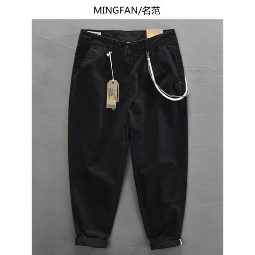 G2025年新款秋季男裝寬松全棉純色休閑美式工裝褲直筒闊腿褲子春|休閒褲|ETMall東森購物網