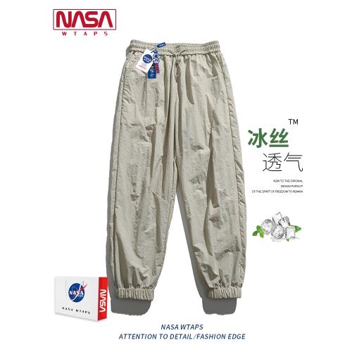 NASA WTAPS旗艦店夏季冰絲速干運動休閑褲男寬松潮牌情侶九分長褲|休閒褲|ETMall東森購物網