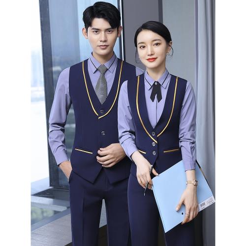 KTV服務員馬甲套裝男女秋冬裝時尚工裝馬夾韓版無袖背心西裝外套|背心|ETMall東森購物網