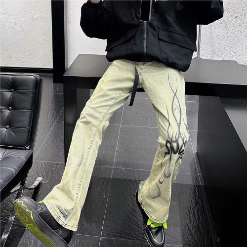 潮牌vibe風火焰修身顯瘦牛仔褲|牛仔褲|ETMall東森購物網