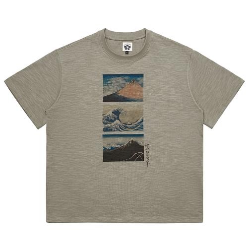 2024夏季神奈川沖浪里浮世繪海浪透氣純棉短袖T恤男女情侶北齋ins|T恤|ETMall東森購物網