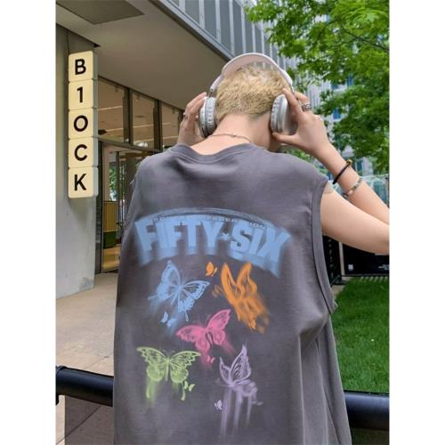 潮牌青少年ins休閑無袖t恤背心|T恤|ETMall東森購物網