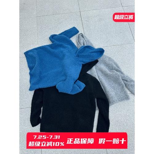 【Mutant】重磅850g高密度羊駝毛圈 慵懶通勤連帽針織衛衣帽衫BRG|衛衣|ETMall東森購物網