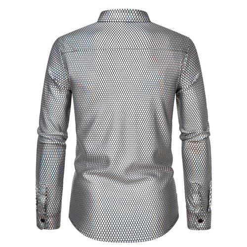 Diamond hot stamping printed shirt for men菱形燙金印花襯衫男|襯衫|ETMall東森購物網