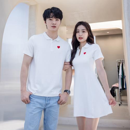 潮白色短袖polo衫不一樣的情侶裝|Polo衫|ETMall東森購物網