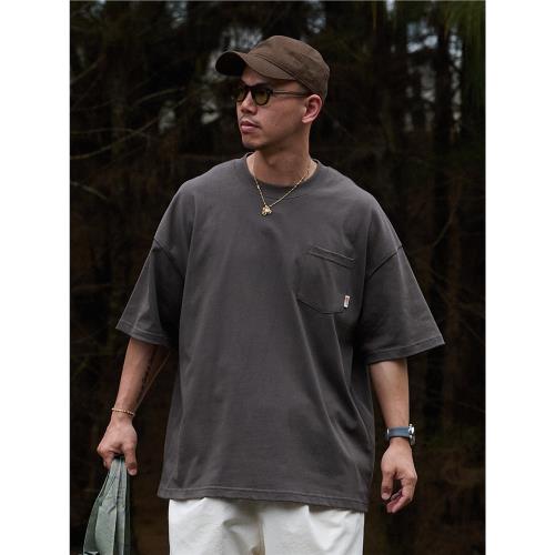 Broshood Bros AFFD 2024春夏 日系寬松純色口袋小標語短袖tee|T恤|ETMall東森購物網