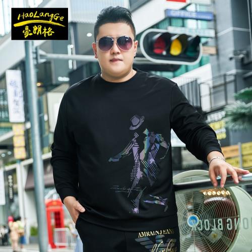 秋季加肥胖子休閑圓領8XL長袖t恤|衛衣|ETMall東森購物網