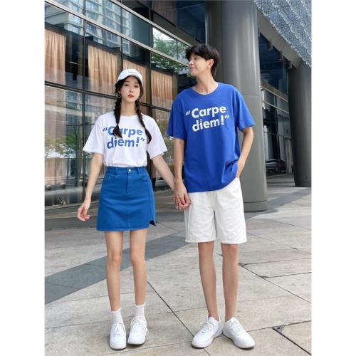 潮牌夏季克萊因藍小眾ins情侶裝|T恤|ETMall東森購物網