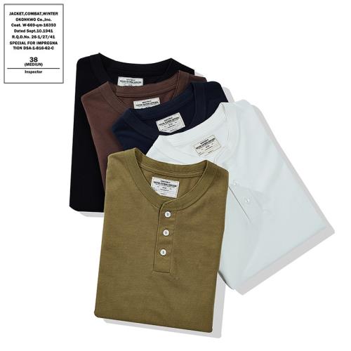 OKONKWO︱新款基礎款重磅230克純色短袖亨利領T恤henry shirt TEE|T恤|ETMall東森購物網