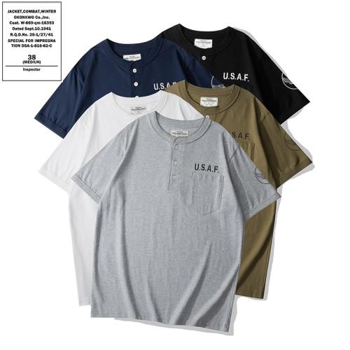 OKONKWO︱新款200克USAF口袋復古亨利領T恤日系軍事風henry shirt|T恤|ETMall東森購物網