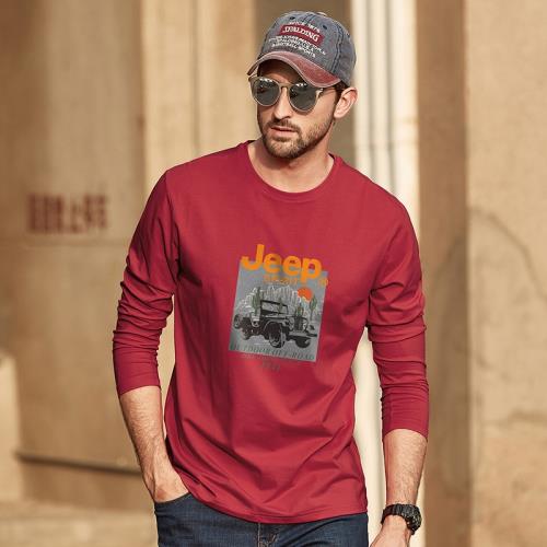 JEEP印花簡約寬松版薄款長袖T恤|T恤|ETMall東森購物網