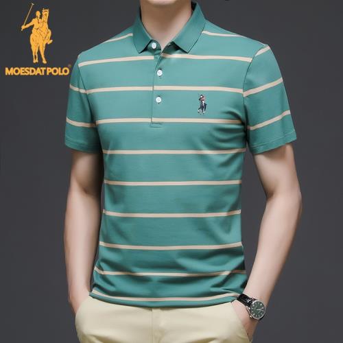 保羅條紋寬松加大碼短袖Polo衫|Polo衫|ETMall東森購物網