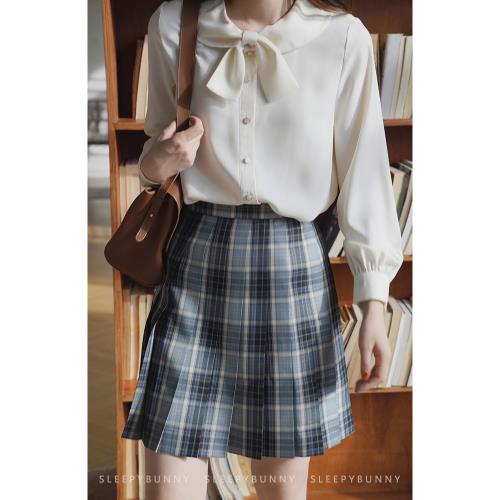 JK福利8折學園格紋秋冬A字百褶裙|襯衫|ETMall東森購物網