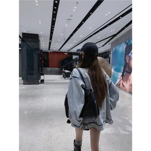 縫線裝飾春秋款ins小眾牛仔外套|短外套|ETMall東森購物網